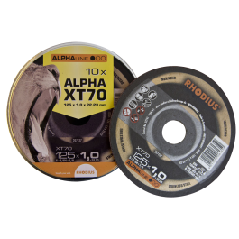 Doorslijpschijven van Rhodius in hersluitbaar blik